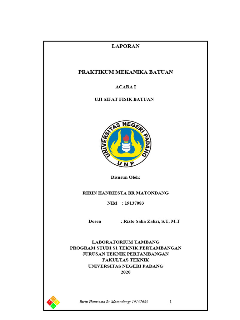 Laporan - Mekbat - 2, Uji - Titik - Beban - (RIRIN - HANRIESTA - BR - M - 19137083) BARU | PDF