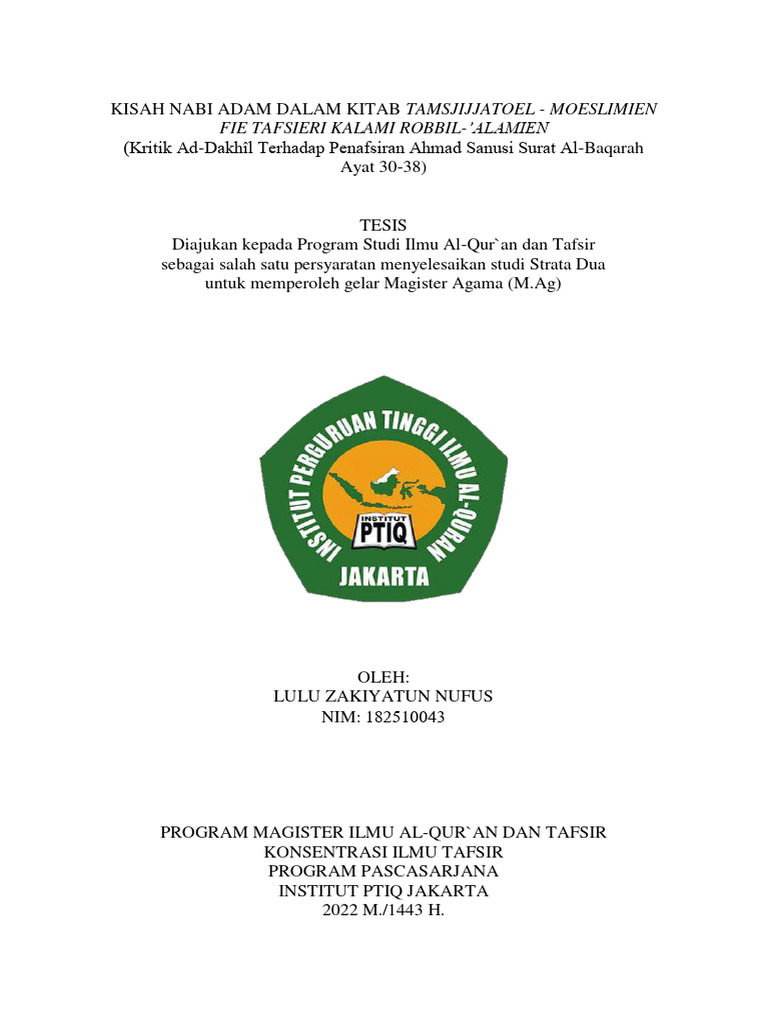 2022 Lulu Zakiyatun Nufus 2018 | PDF