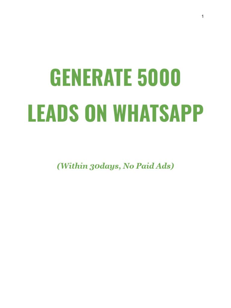 5,000 Lead Generation | PDF | Brand | Target Audience