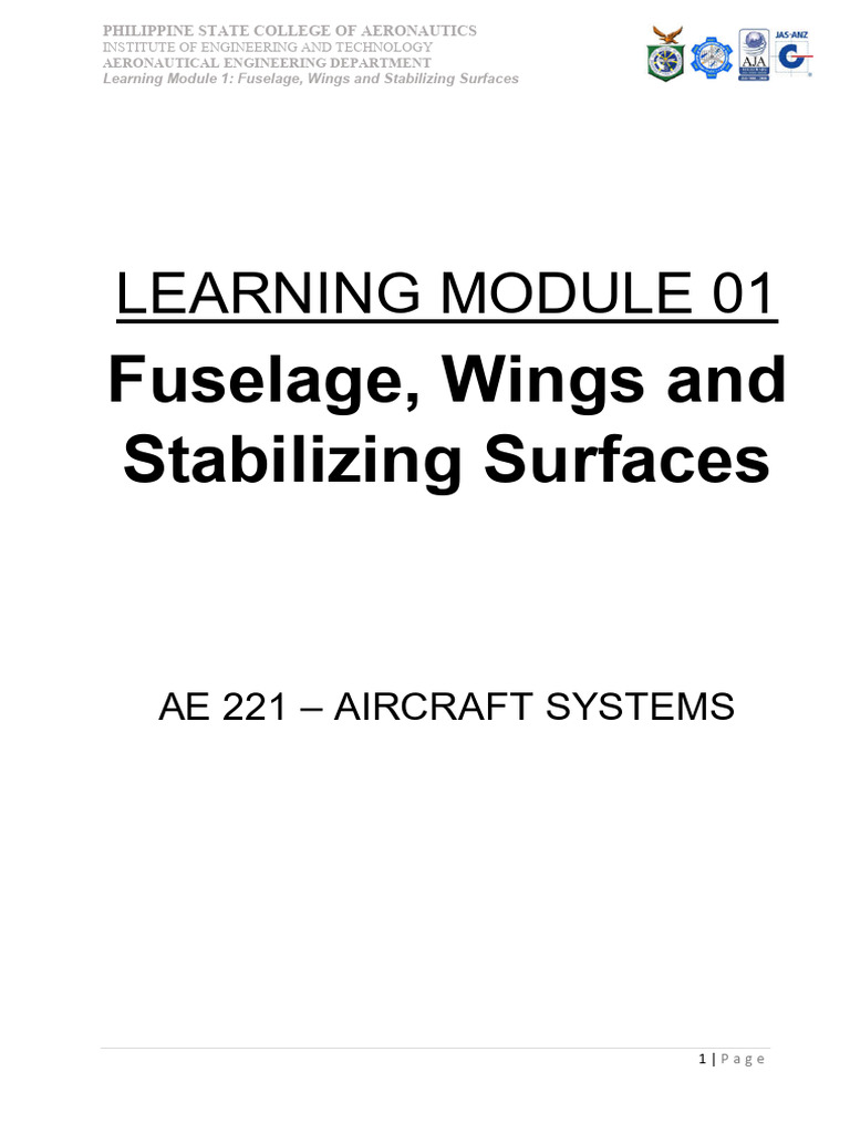 Learning Module 1 - Fuselage, Wings and Stabiling Surfaces | PDF | Empennage | Fuselage