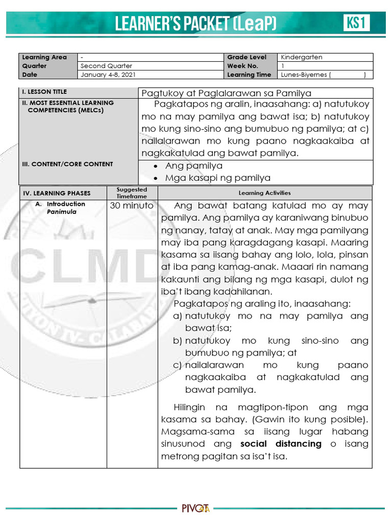 Q2 - Week 1 - PIVOT 4A LEAP | PDF
