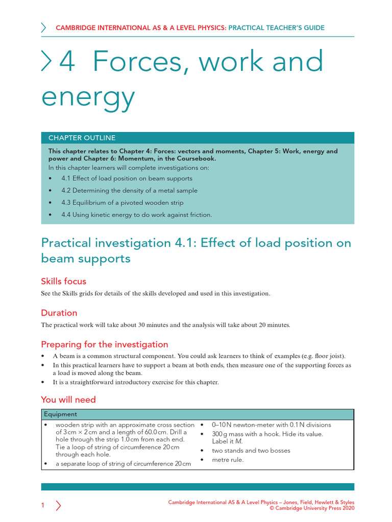 Physics Practical Guide: Forces & Energy | PDF | Force | Beam (Structure)