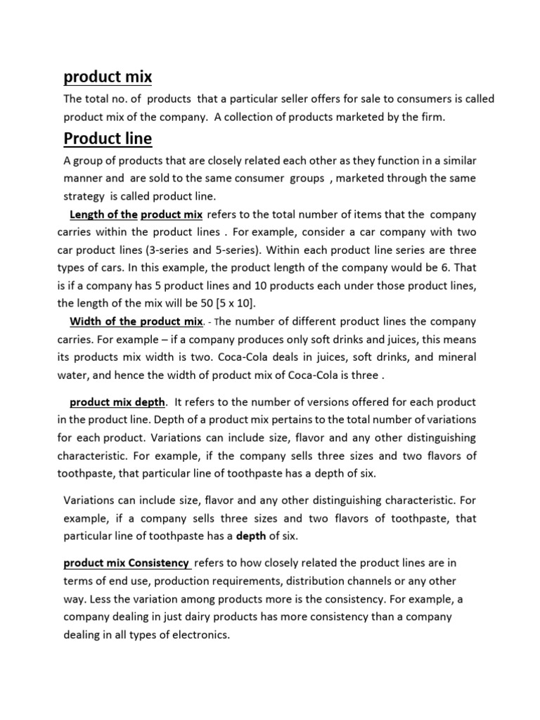 Product Mix | PDF