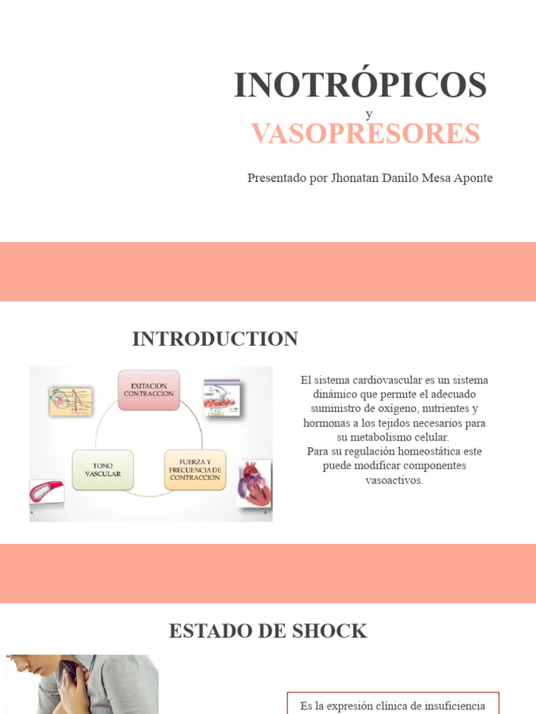 Inotropicos y Vasopresores Jhonatan Mesa | PDF | Norepinefrina ...
