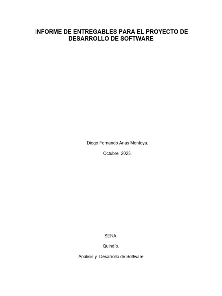 Informe de Entregables | PDF | Software | Ingeniería de software