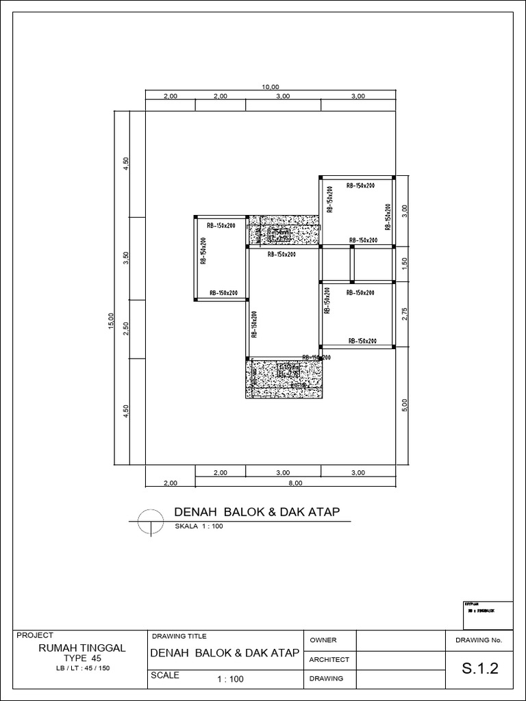 Denah Balok dan Dak Atap Rumah 45 | PDF