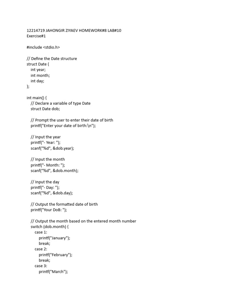 Jahongir Ziyaev Homework#8 Lab#10 | PDF | Computer Engineering ...