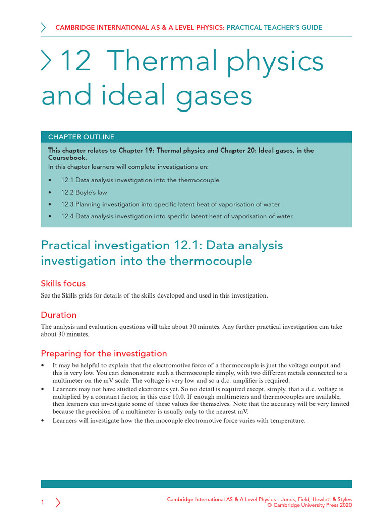 PTG Chapter 12 Asal Physics | PDF | Thermocouple | Voltage