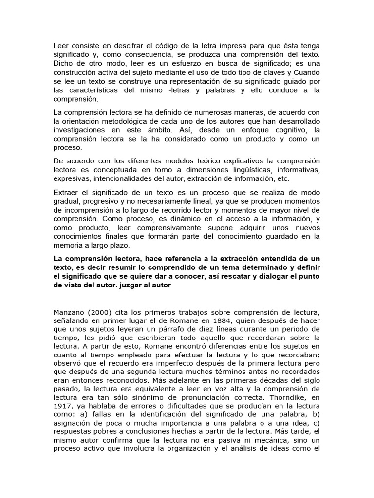 Leer Consiste en Descifrar El Código de La Letra Impresa para Que Ésta ...