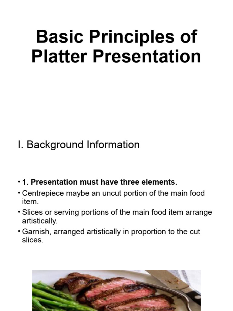 Principles of Platter Presentation | PDF | Cooking | Roasting