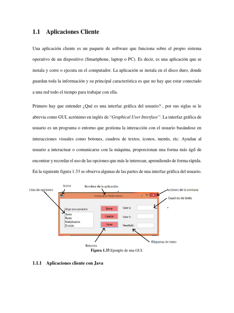 Aplicaciones Cliente y GUI en Java | PDF | Interfaces gráficas de usuario | Java (lenguaje de ...
