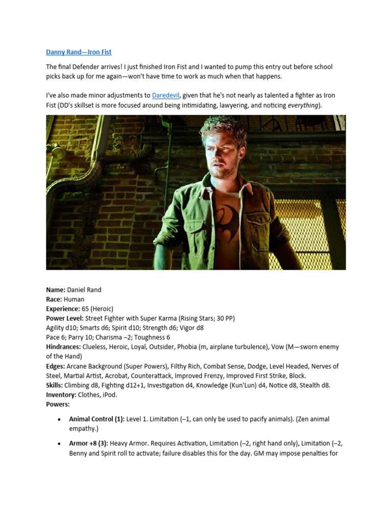 Iron Fist Danny Rand | PDF | Marvel Comics Characters