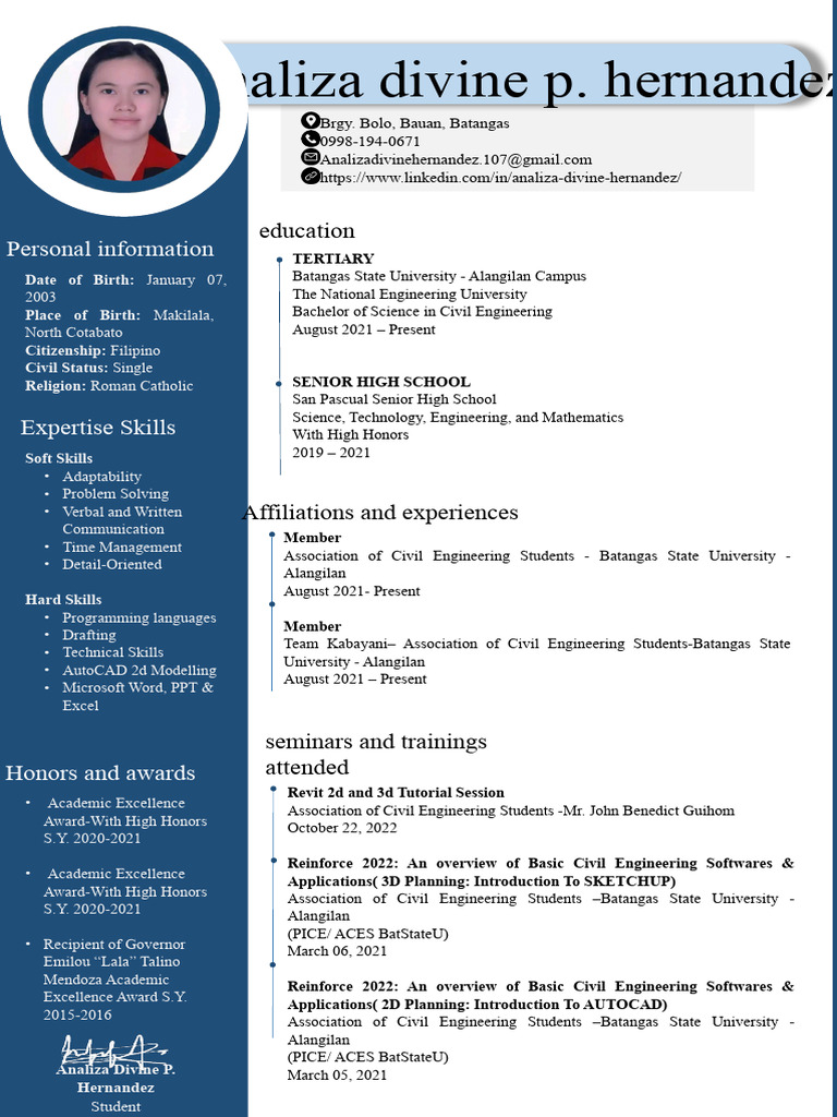 Curriculum Vitae (Sample) | PDF | Science