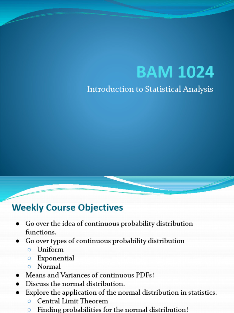 Week5 BAM | PDF | Probability Distribution | Probability Density Function