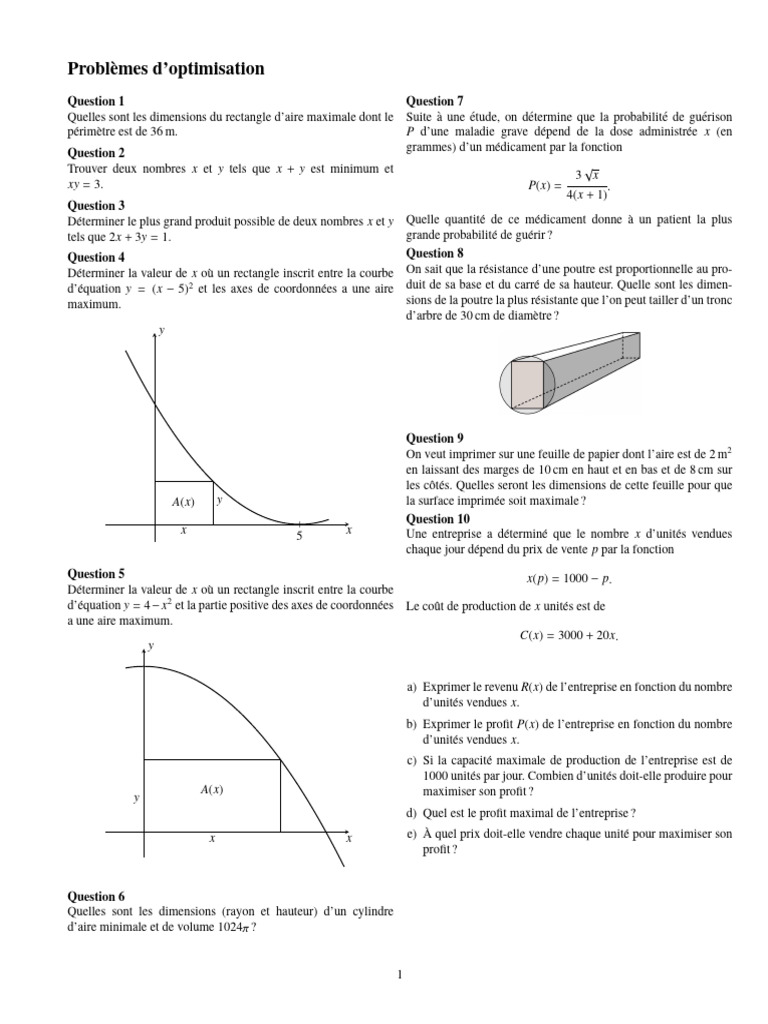 Problèmes d'optimisation mathématique | PDF | Zone | Géométrie euclidienne