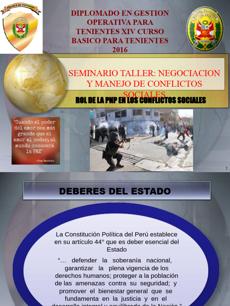 1°clase 17feb Rol de La PNP en Los Conflictos Sociales Ii | Descargar gratis PDF | Policía ...