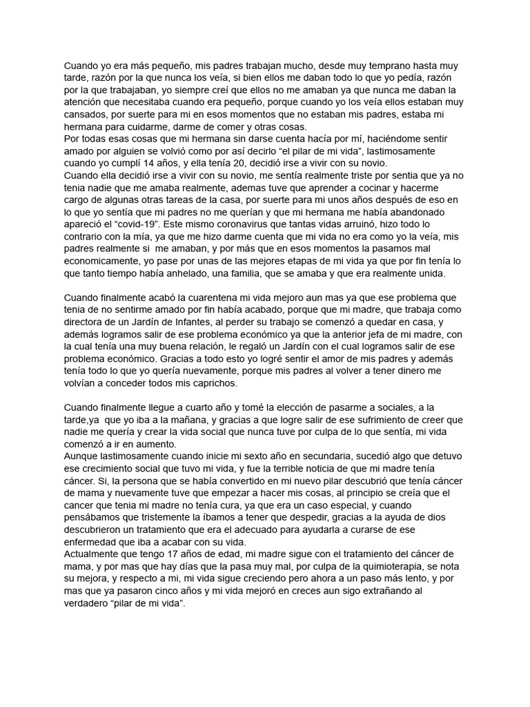 Resumen de Los Ultimos 6 Años de Mi Vida | PDF | Cáncer Resumen de Los Ultimos 6 Años de Mi Vida | PDF | Cáncer