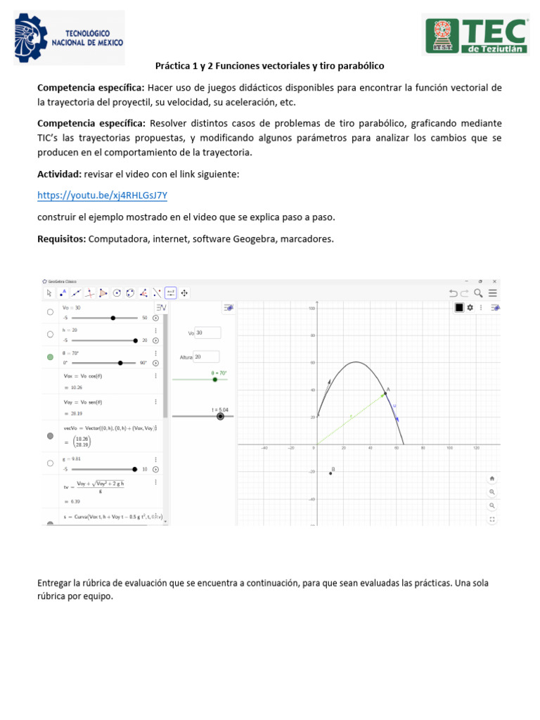 Prácticas CálculoVectorial Tema3 3A | PDF | Evaluación | Trayectoria