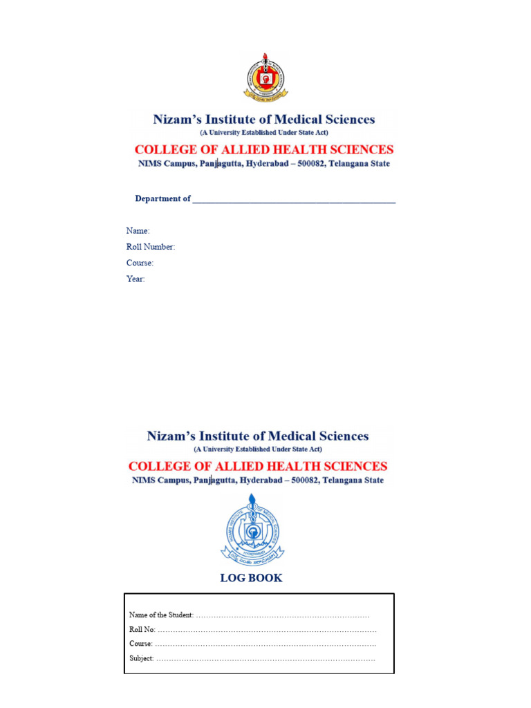 Log Book Title Pages | PDF