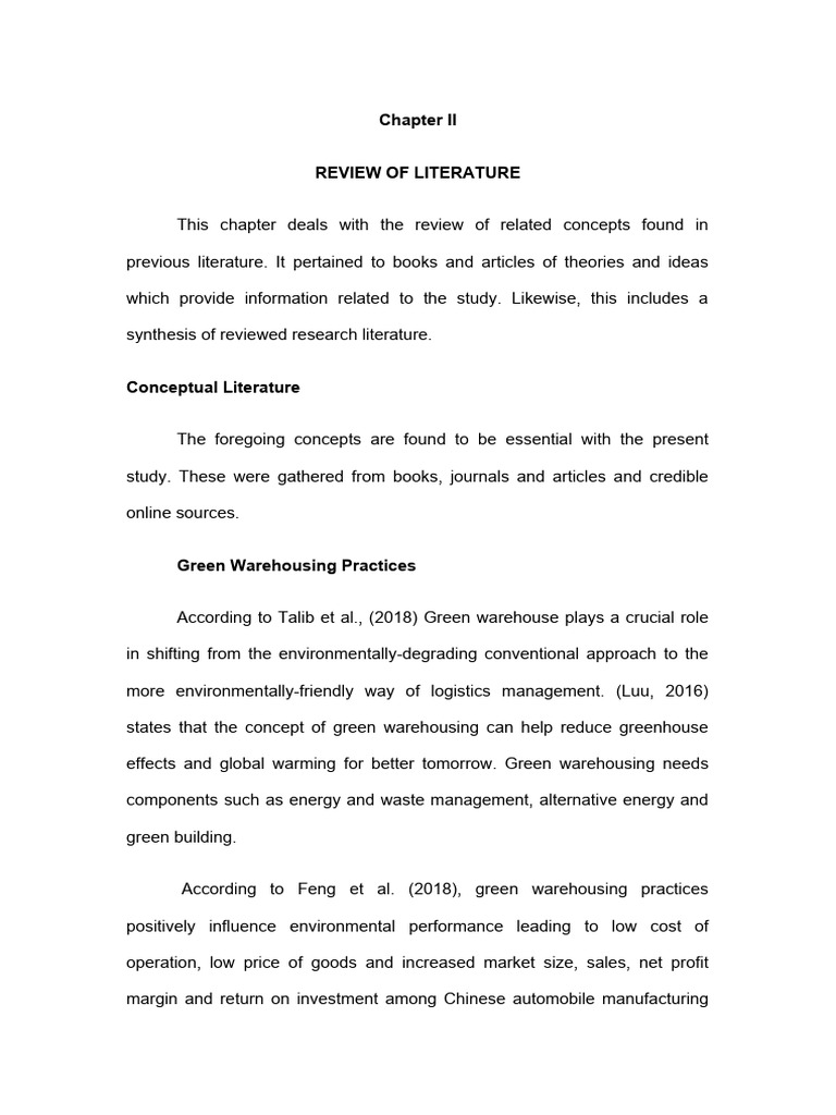 Chapter II | PDF | Warehouse | Logistics