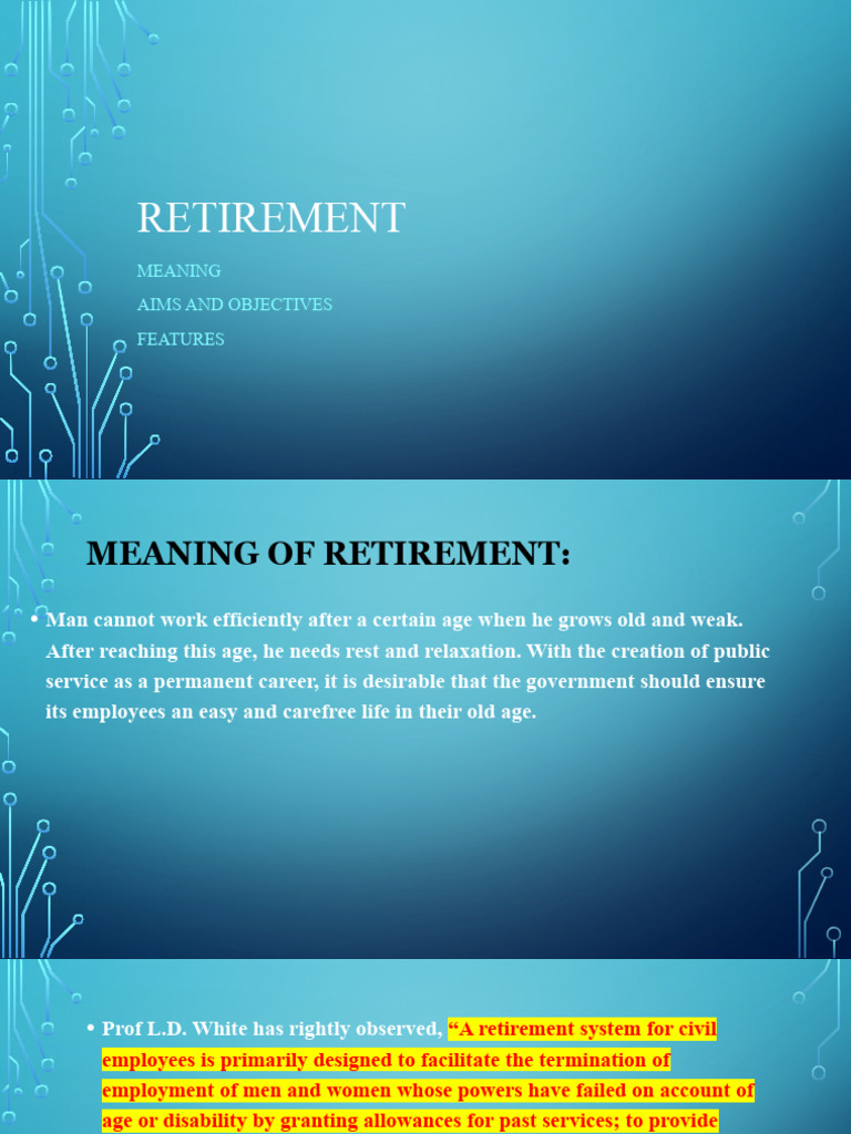 Retirement | PDF | Employment | Pension