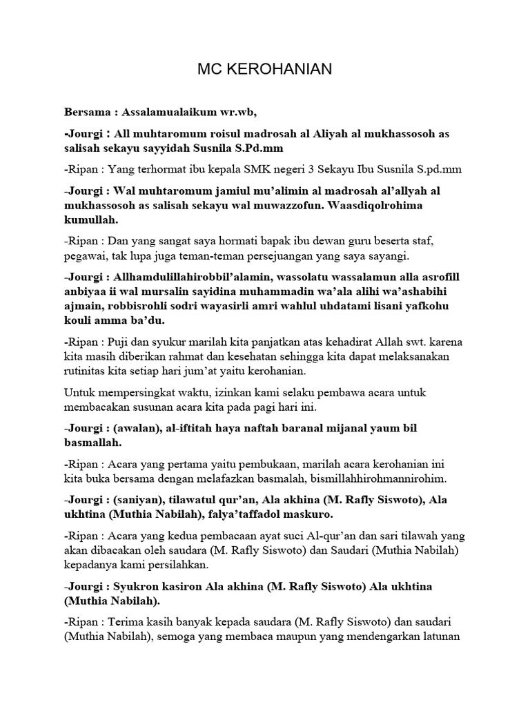 MC KEROHANIAN X Meka 2 | PDF