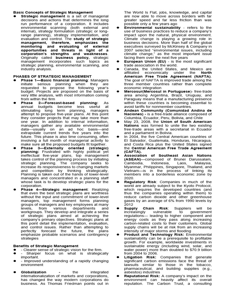 Strama Reviewer | PDF | Strategic Management | Corporate Social ...