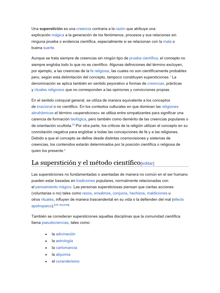 Supersticiones | PDF | Supersticiones | Sobrenatural