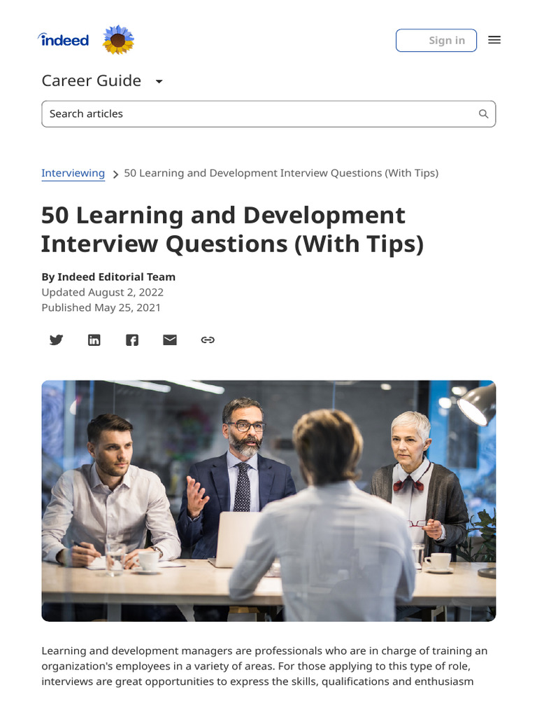 50 Learning and Development Interview Questions (With Tips) | PDF ...