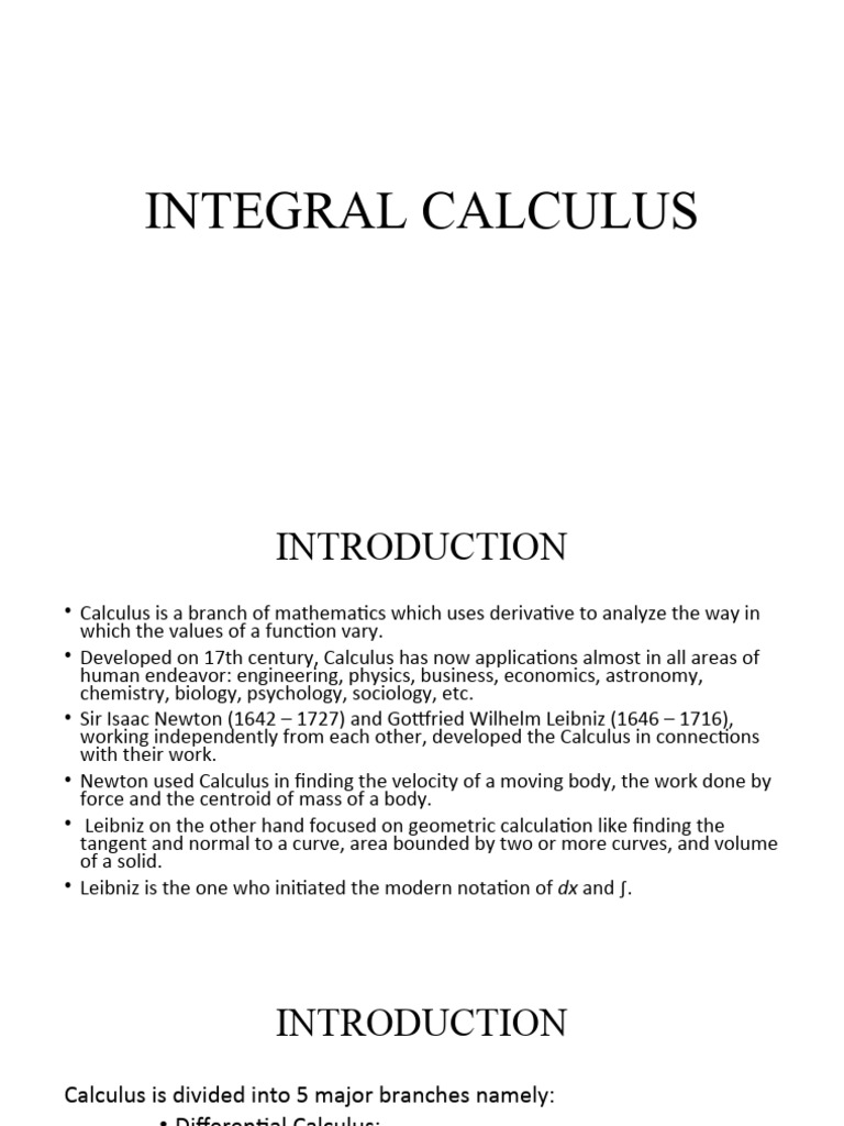 Integral Calculus | PDF | Calculus | Integral