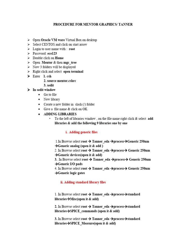Mentor Graphics/Tanner Setup Guide | PDF | Computer Keyboard | Mosfet