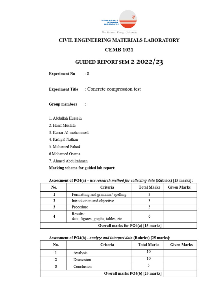 EXP8 | PDF | Concrete | Strength Of Materials