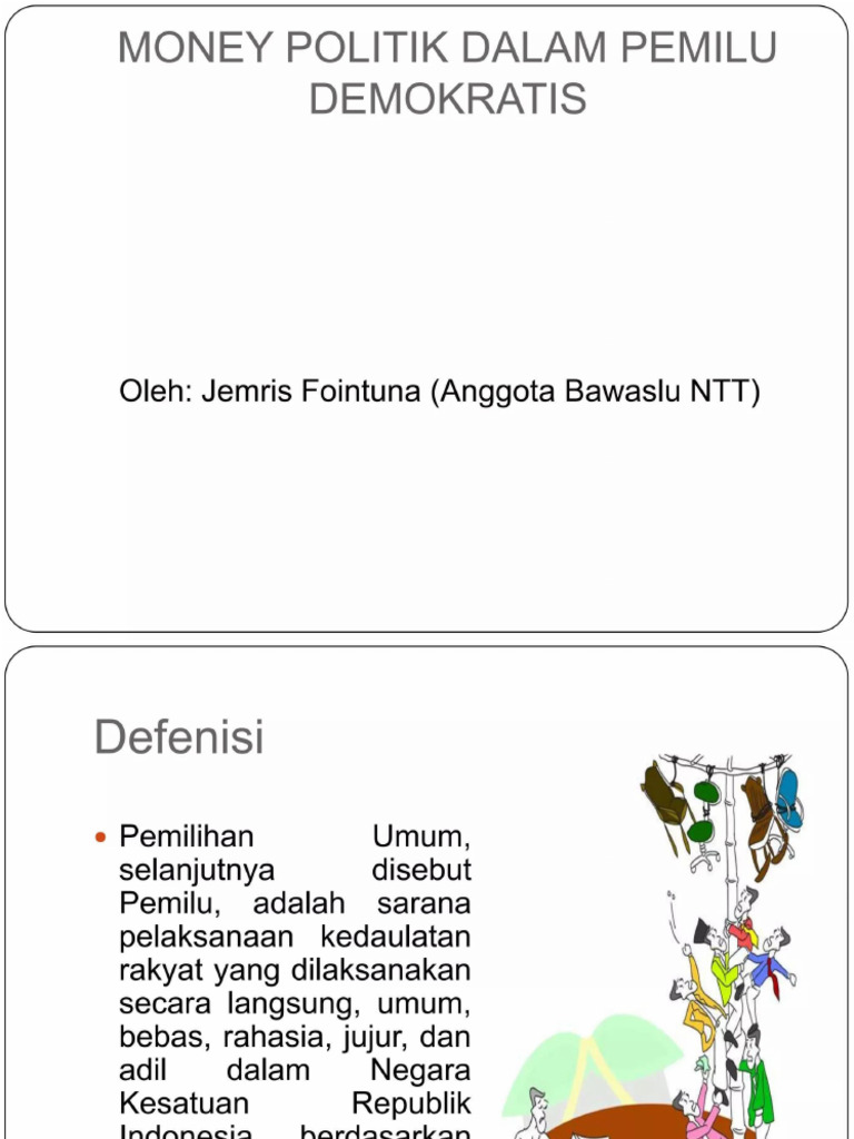 Money Politik Dalam Pemilu Demokratis | PDF