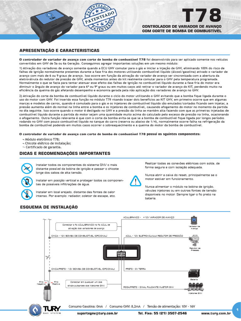 Controlador T78: Instalação e Funcionalidades | PDF | Motores | Foguete ...