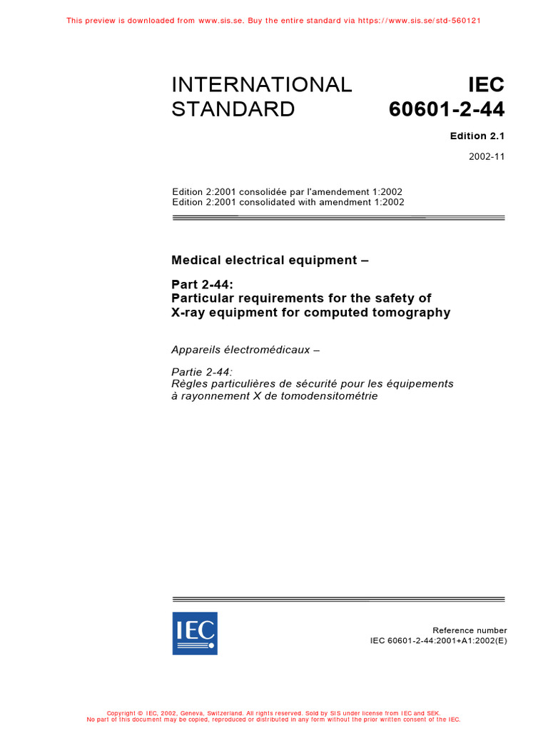 Iec 60601 2 44 2001 Amd1 2002 CSV en PDF | PDF | International ...