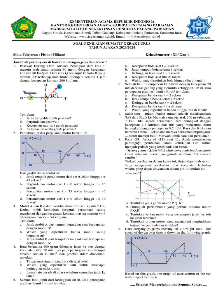 Soal PS Gerak Lurus | PDF