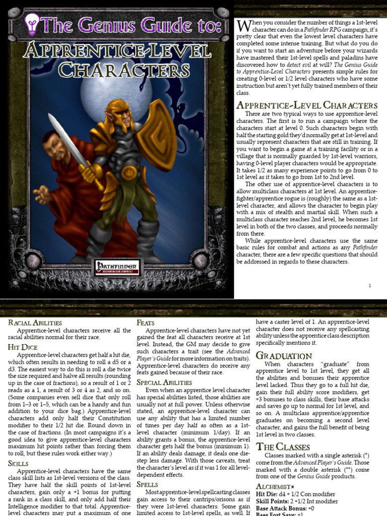 OGL Pathfinder RPG - The Genius Guide To... - Apprentice-Level ...
