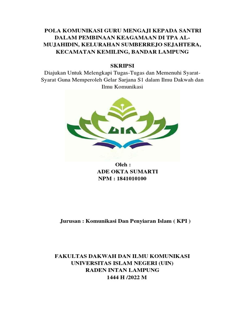 Contoh Skripsi Kpi | PDF | Karier & Perkembangan | Agama & Spiritualitas