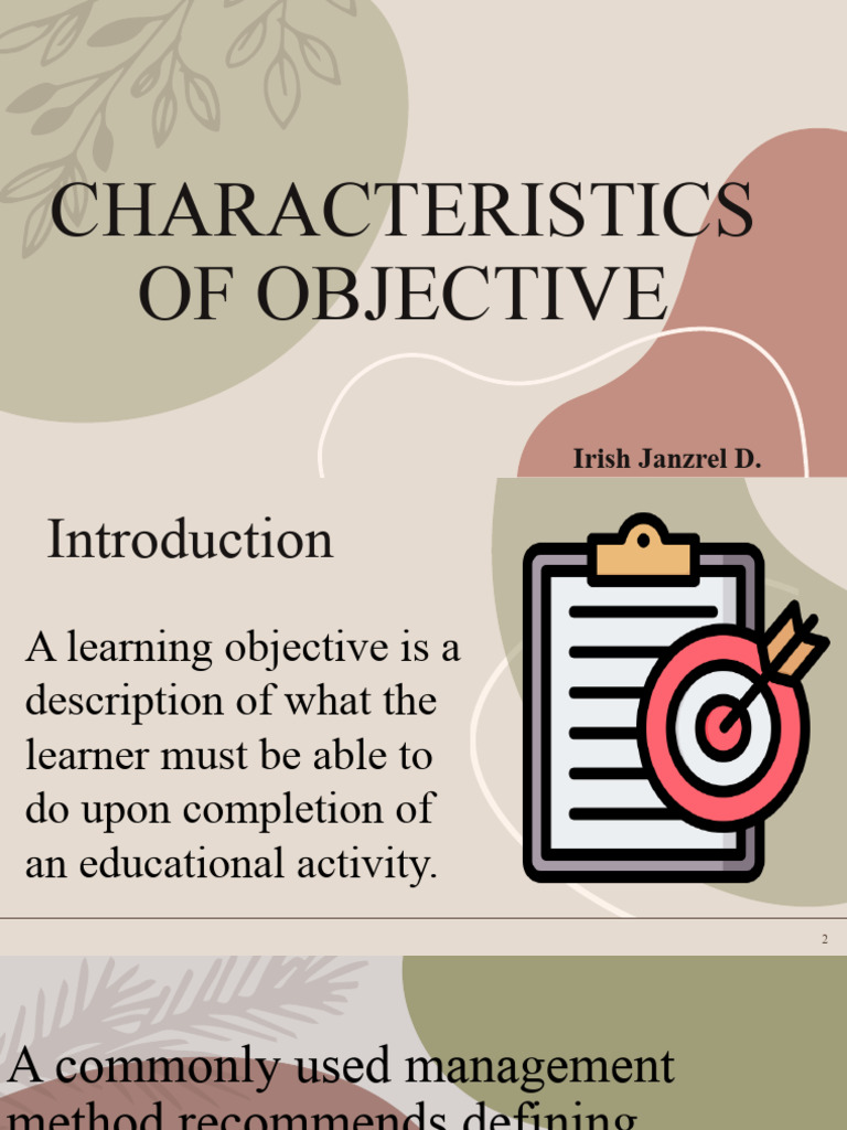 Characteristics of Objective | PDF