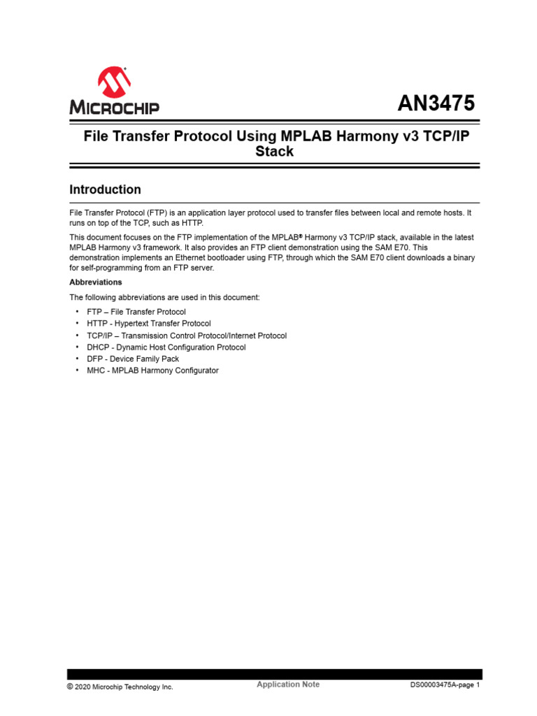 File Transfer Protocol Using MPLAB Harmonyv3 TCPIP DS00003475A | PDF | File Transfer Protocol ...