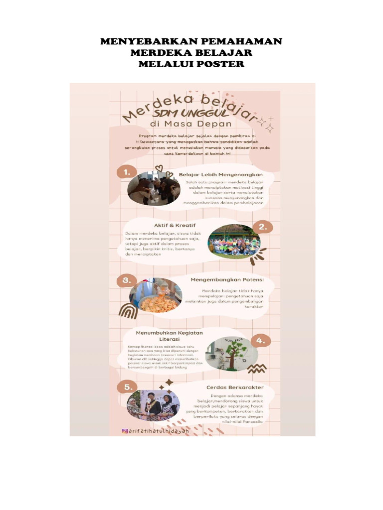 Menyebarkan Pemahaman Merdeka Belajar Melalui Poster | PDF