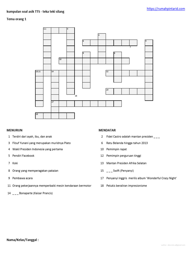 TTS Tema Orang Tokoh 1 | PDF