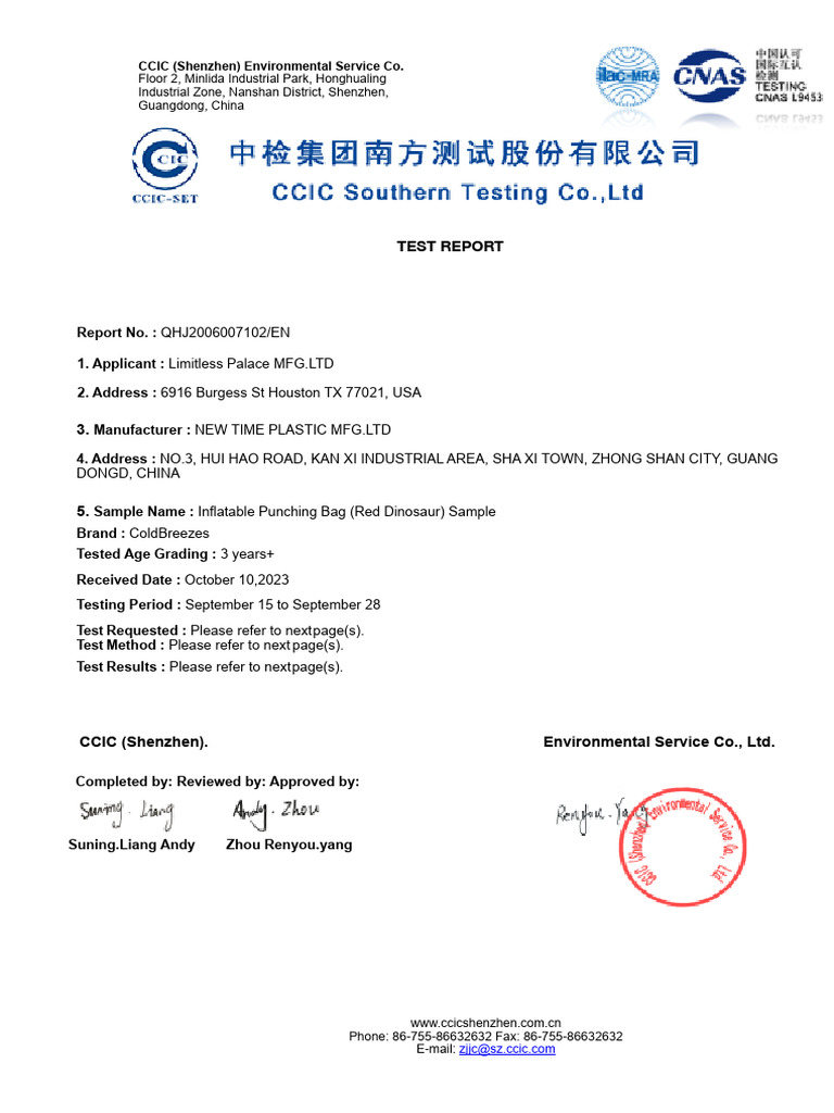 Ccic Test Report | PDF | Chemistry | Physical Sciences