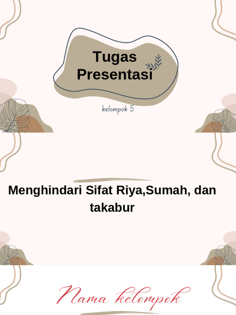 Menghindari Riya, Sumah, dan Takabur | PDF
