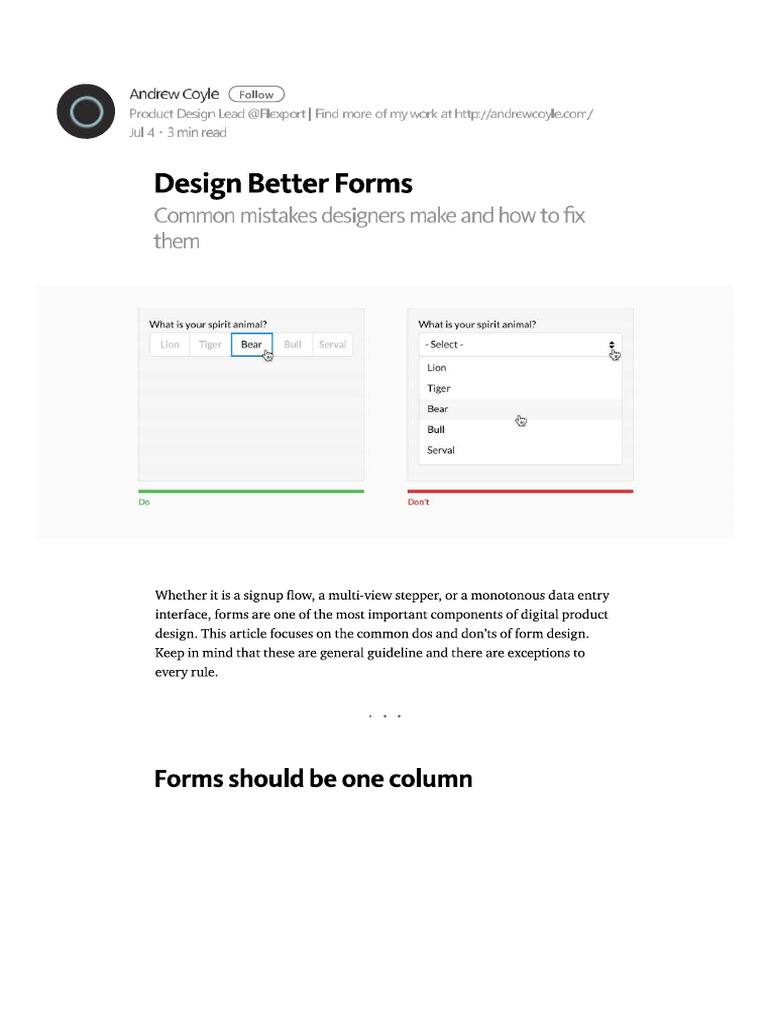 How To Design Better Forms | PDF
