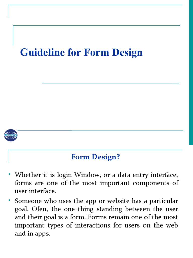 Lecture 4 Form Design | PDF | Computer Keyboard | Mobile App