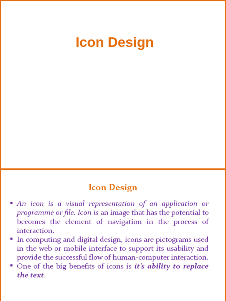 Icon Design Lecture Slides | PDF | Icon (Computing) | Usability Icon Design Lecture Slides | PDF | Icon (Computing) | Usability