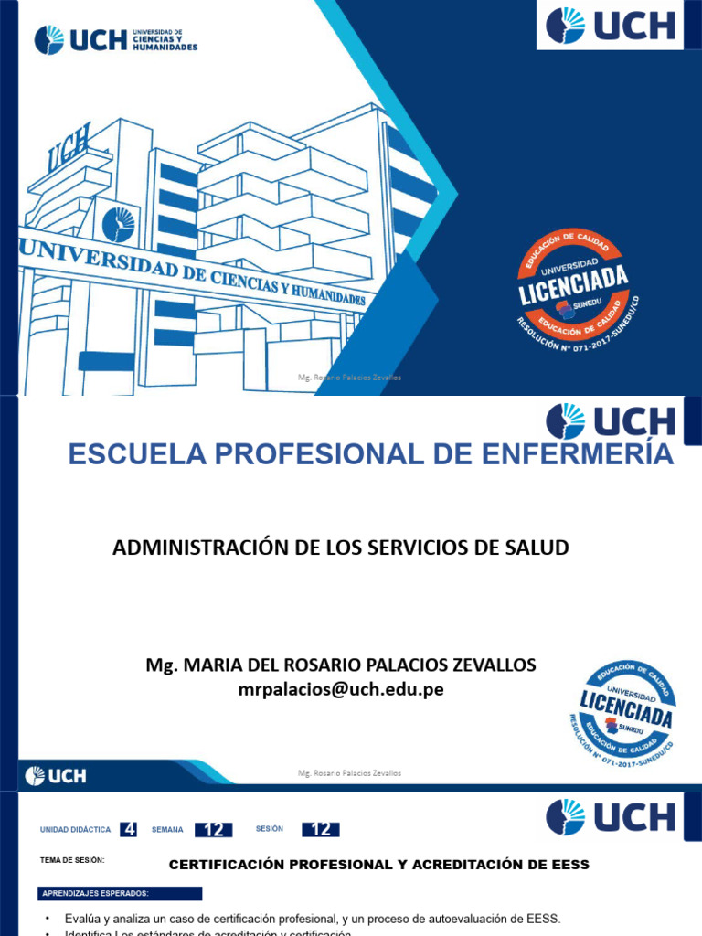 Clase 12 Certificación Profesional y Acreditación Eess | PDF | Evaluación | Enfermería