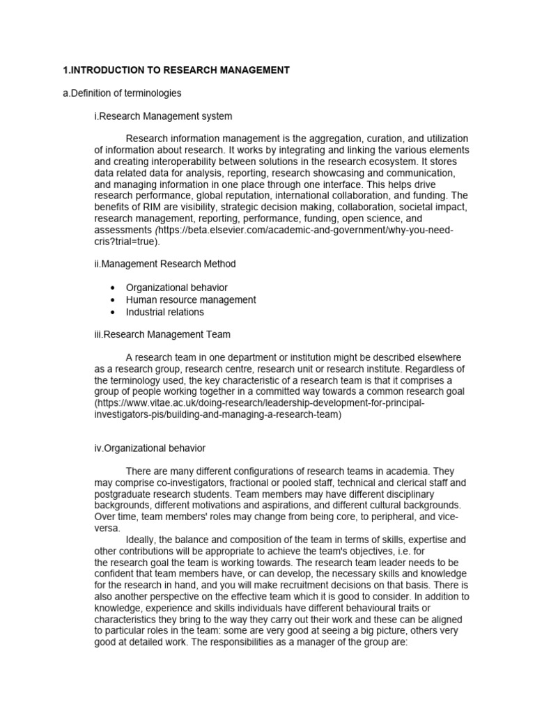 Introduction to Research Management | PDF | Leadership | Evaluation