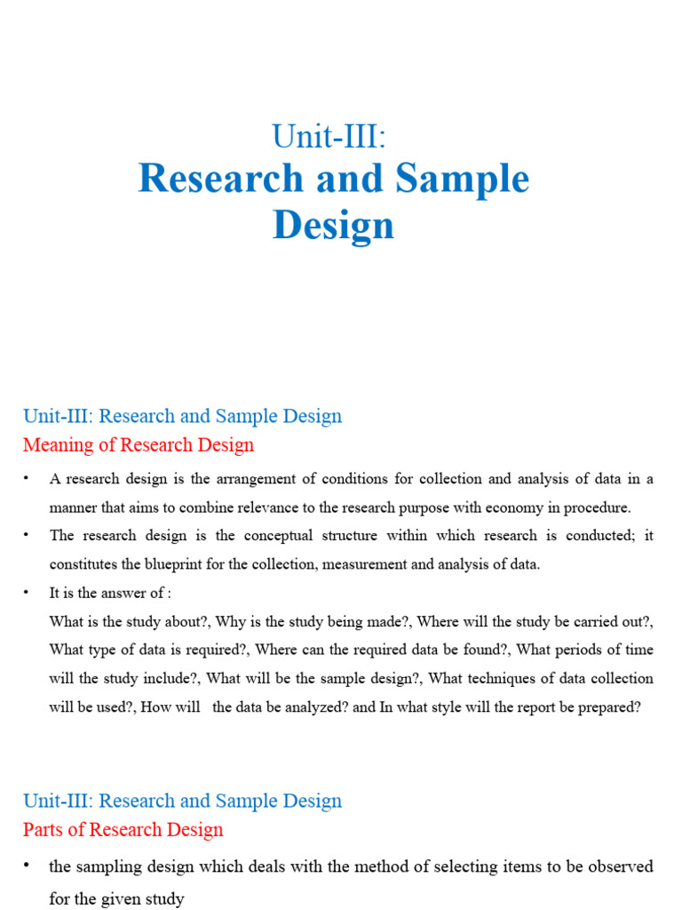 RM Unit-3 | PDF | Experiment | Sampling (Statistics)